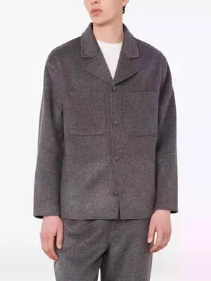 Officine Générale Hairy Button-up Wool Shirt Jacket - Grey