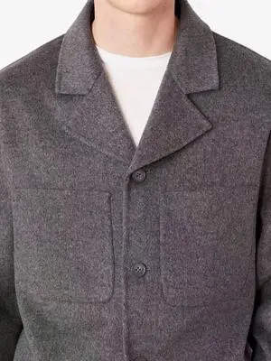Officine Générale Hairy Button-up Wool Shirt Jacket