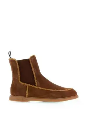 Fratelli Rossetti Shearling-trim Suede Cheseal Boots - Brown