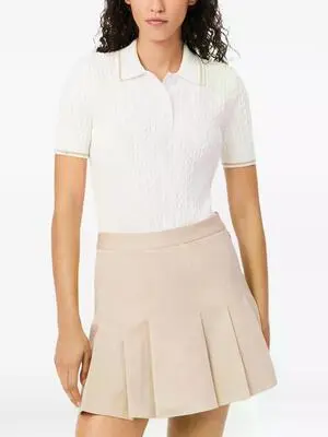 Lacoste Cable-knit Polo Shirt - White