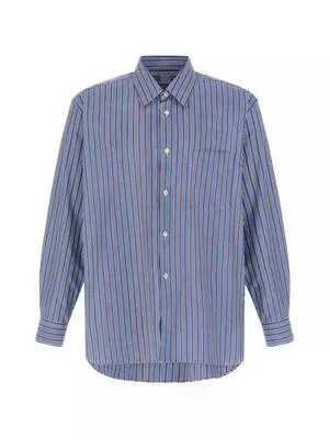 Comme Des Garçons Striped Cotton Shirt - Blue