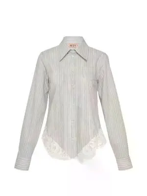 N°21 Lace-trimmed Striped Shirt - Blue