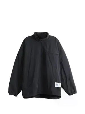 WILLY CHAVARRIA Willy Quarter-zip Logo-patch Jacket - Black