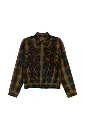 TAAKK Check-pattern Embroidered Shirt - Blue