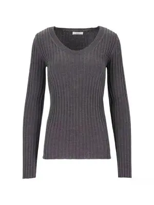 Mauro Grifoni Ribbed-knit Scoop-neck Sweater - Grey
