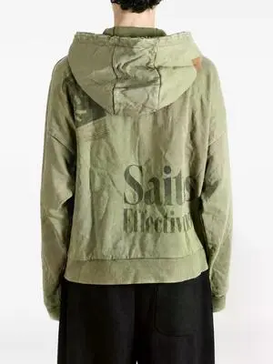 SAITOS Ghost Image Distressed Zip-up Hoodie