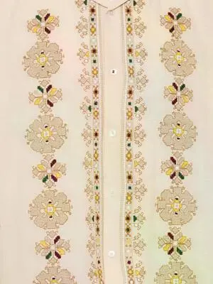 BAZISZT Floral-embroidered Long-sleeve Shirt