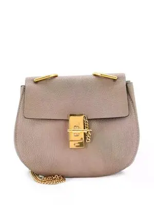 Chloé Drew Leather Small Crossbody Bag - Grey