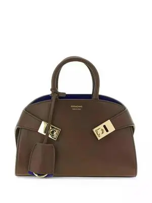 FERRAGAMO Hug Bicolor Handbag - Brown