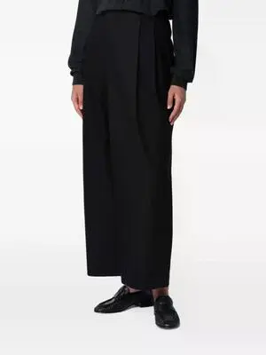 Source Unknown Leiko Pleated Cropped Trousers - Black