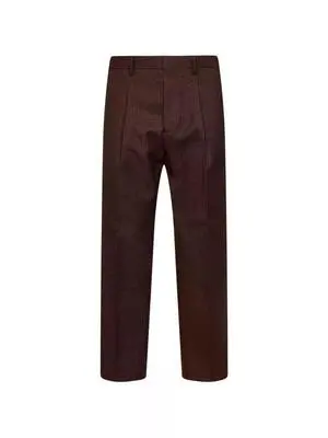 COSTUMEIN Vincent Check-pattern Pleated Trousers - Red