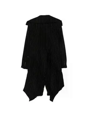 RUNDHOLZ Pinstripe-pattern Raw-edge Coat