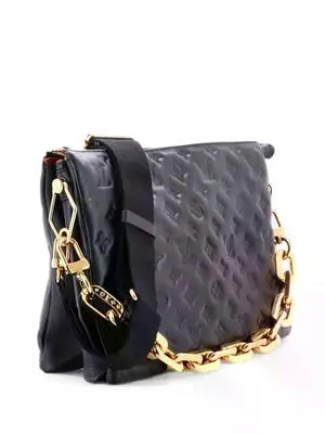 LOUIS VUITTON Coussin Bag Monogram Embossed Lambskin Mm Crossbody Bag - Black