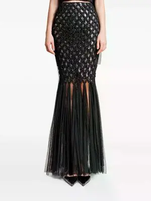 GEMY MAALOUF Sequin-embellished Crochet-tulle Skirt