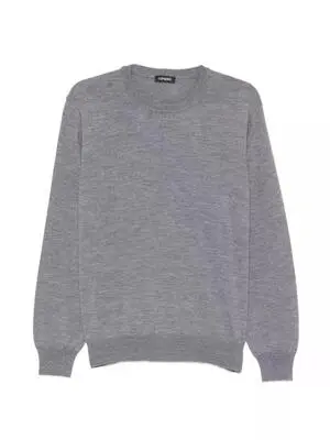 CENERE GB Crew-neck Ribbed-trim Sweater - Grey