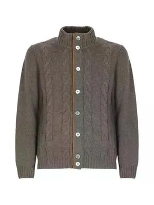 DELLA CIANA Cable-knit Button-up Cardigan