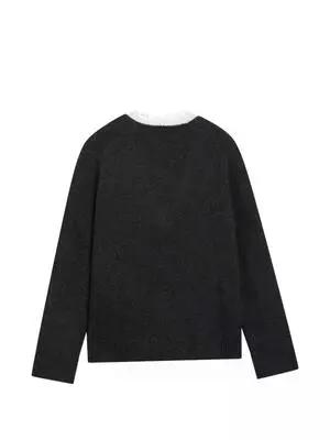 Loulou De Saison Layla Lace-trim V-neck Sweater