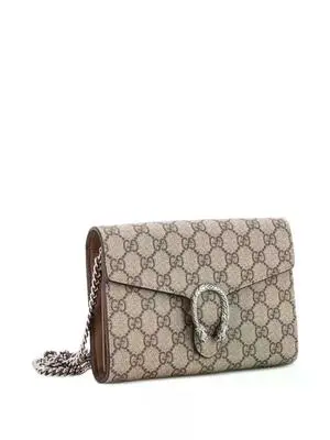 Gucci Dionysus Chain Wallet Gg Coated Canvas Small Crossbody Bag - Brown