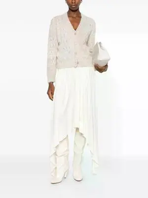 Fabiana Filippi Cable-knit Sequin-embellished Cardigan