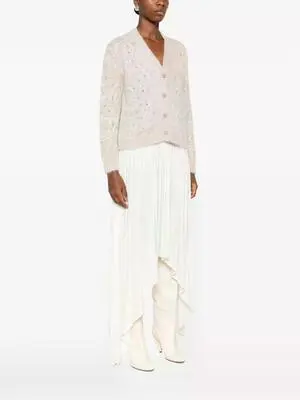 Fabiana Filippi Cable-knit Sequin-embellished Cardigan