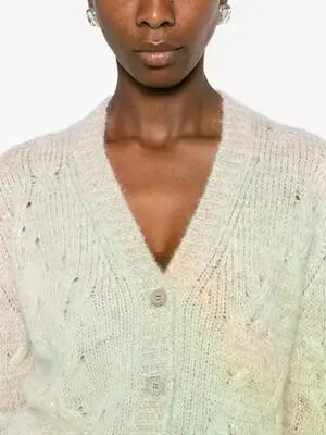 Fabiana Filippi Cable-knit Sequin-embellished Cardigan
