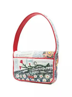 Staud Tommy Bead-embellished Shoulder Bag - White