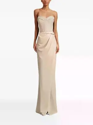 GEMY MAALOUF Strapless Draped Dress - Neutrals