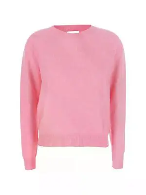 SOLOCASCMIR Crew-neck Ribbed-trim Sweater - Pink