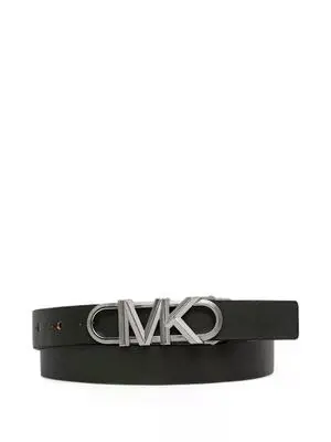 Michael Kors Logo-buckle Leather Belt - Black