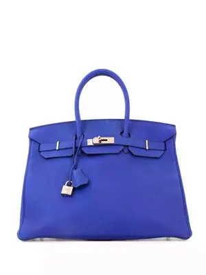 Hermès Birkin Handbag Bleu Royal Togo With Palladium Hardware 35 Tote Bag - Blue