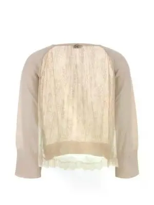 Blumarine Lace-trim Long-sleeve Sweater