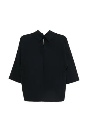 LUISA CERANO Keyhole-detail Curved-hem Blouse