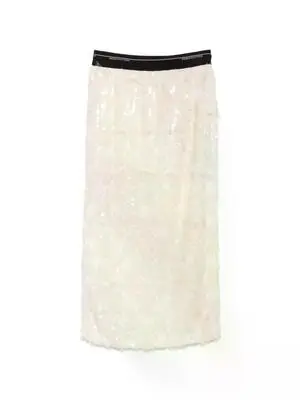 SEMICOUTURE Midi Sequin-embellished Fringed Skirt