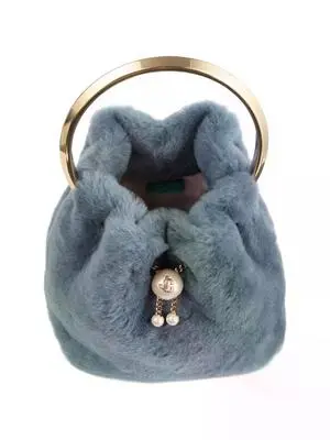 JIMMY CHOO Bon Bon Shearling Bucket Bag