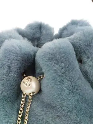 JIMMY CHOO Bon Bon Shearling Bucket Bag