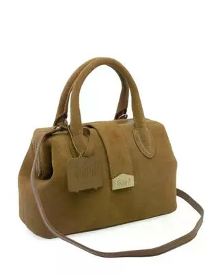 SCHELL Suede Logo-plaque Tote Bag - Brown