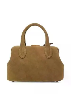 SCHELL Suede Logo-plaque Tote Bag