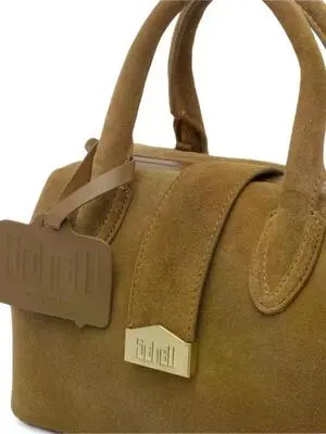 SCHELL Suede Logo-plaque Tote Bag
