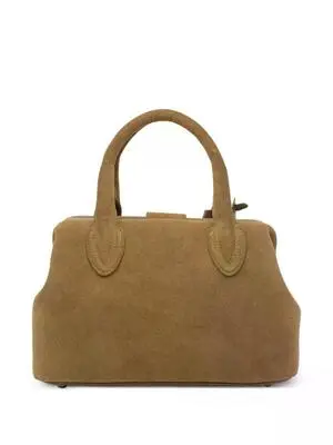 SCHELL Suede Logo-plaque Tote Bag - Brown