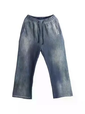 SAITOS Nirva Washed-effect Track Pants - Blue