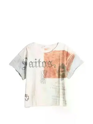 SAITOS 783 Anchor Distressed T-shirt - Neutrals