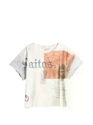 SAITOS 783 Anchor Distressed T-shirt - Neutrals