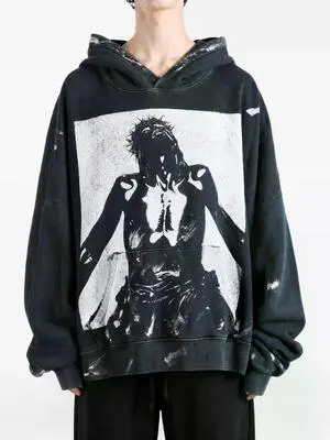 HELLSTAR Reverse Mercy Graphic-print Distressed Hoodie