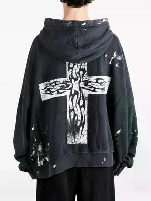 HELLSTAR Reverse Mercy Graphic-print Distressed Hoodie