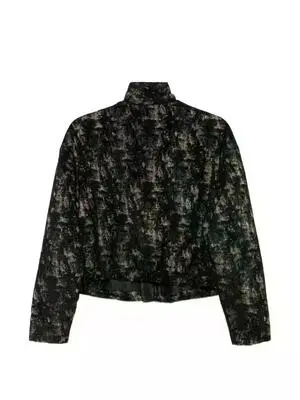 Masnada Abstract-pattern Zip-up Jacket - Black