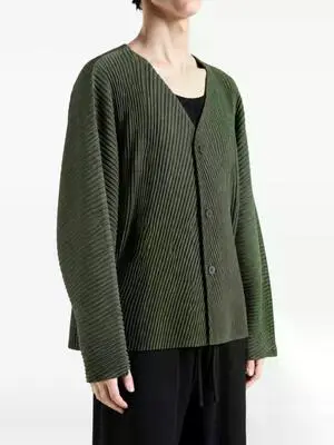 Issey Miyake Slash Plissé-effect Cardigan