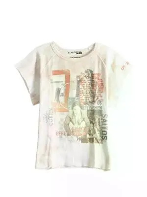 SAITOS Waffle Mess Graphic-print T-shirt - Neutrals
