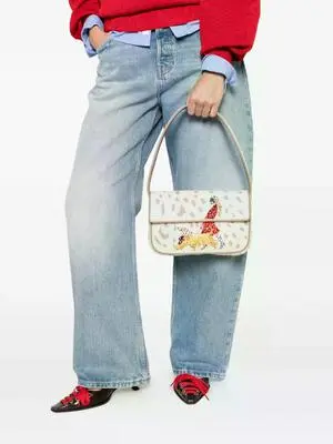 Staud Bead-embellished Tommy Shoulder Bag - Neutrals