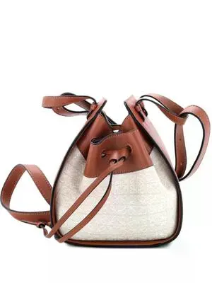 Loewe Hammock Bag Leather And Anagram Jacquard Mini Crossbody Bag - Neutrals