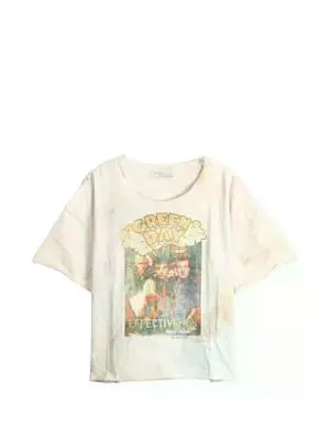 SAITOS Green Day Raw-cut T-shirt - Neutrals